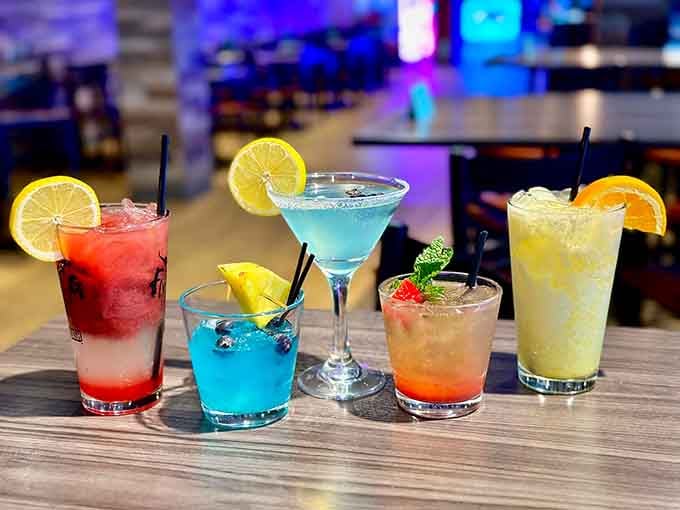 Five cocktails, five colors, and one very good reason to let someone else drive home tonight.