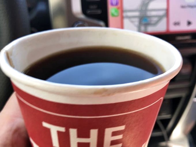 Telway's coffee comes in a cup that means business, perfect fuel before tackling a bag of sliders.