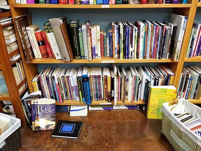 From devotionals to study guides, this shelf holds enough spiritual reading to keep you thoughtfully busy for years.