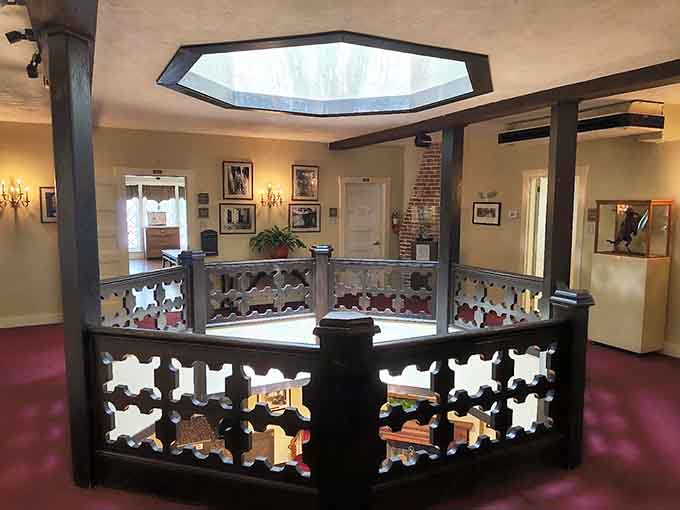 That octagonal skylight pulls your gaze straight up, reminding you that even the ceiling has something to say here.