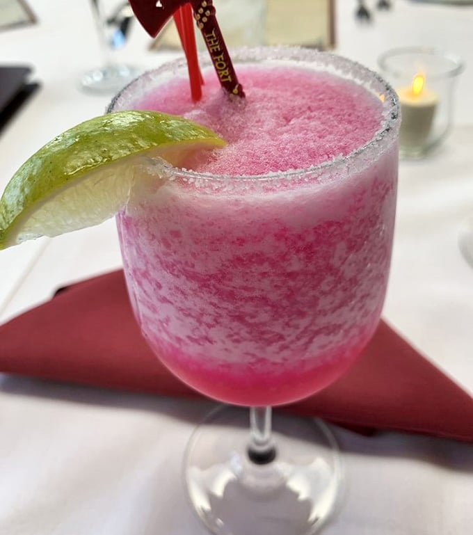 That pink frozen margarita isn't just pretty. It's the official drink of a very good evening.