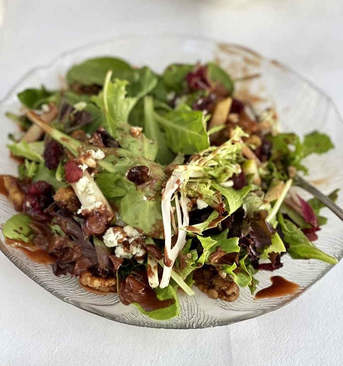 This salad brings gourmet flair to greens, proving healthy eating can be absolutely gorgeous and satisfying.