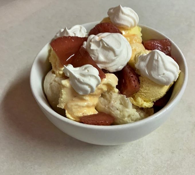 Strawberry shortcake done right, fresh, creamy, and topped with whipped cream that makes dessert feel like a celebration.