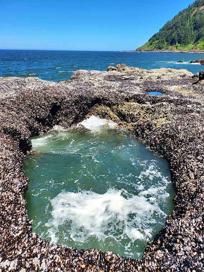 Low tide reveals the well's secrets, though it still keeps you guessing about where all that water goes.