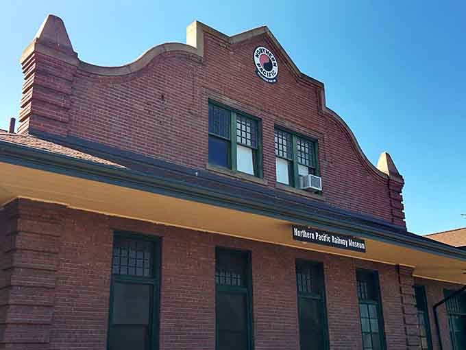 The Northern Pacific Railway Museum wears its history right on its brick facade, no tour guide required.