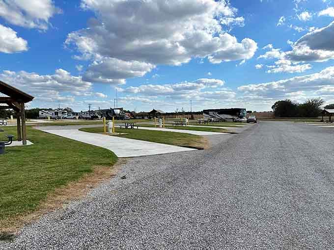 Wide open skies, clean concrete pads, and room to breathe, sometimes the best travel plans involve absolutely no rush.