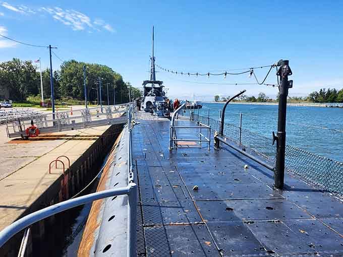 Walking the Silversides' deck on a sunny day, with open water stretching out beside you, feels surprisingly peaceful for a warship.