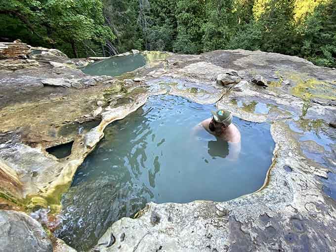 One person, one pool, zero notifications. This is what unplugging actually looks like.