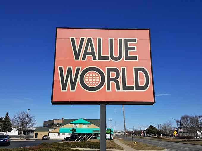 That salmon-colored roadside sign has been calling bargain hunters in like a beacon for years.