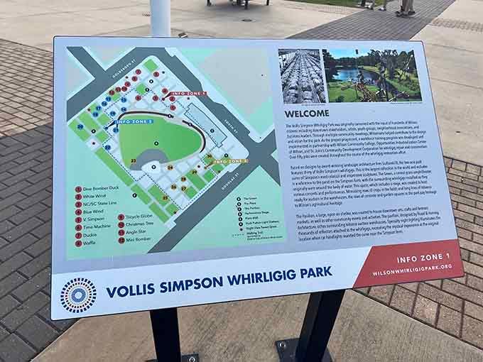 The park map reads like a greatest hits list of American folk art, all in one walkable downtown block.