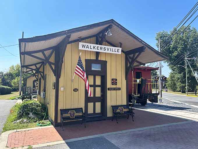 That sunny yellow Walkersville station with its American flag flying is the kind of welcome that makes you feel right at home.