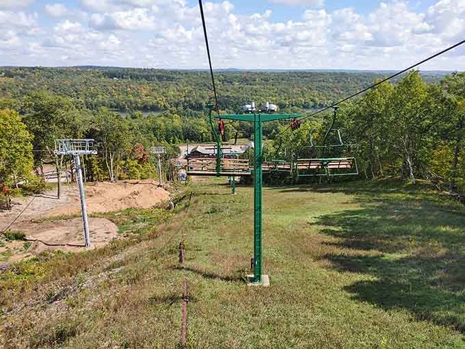 The scenic chairlift ride offers breathtaking views and plenty of time to pretend you're not nervous.