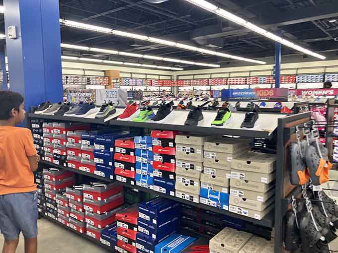 Skechers displays more athletic shoes than most people will ever actually use for athletics, honestly.