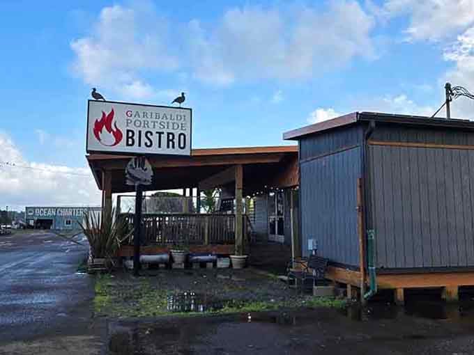 Even the birds on the rooftop know that Garibaldi Portside Bistro is worth landing near.