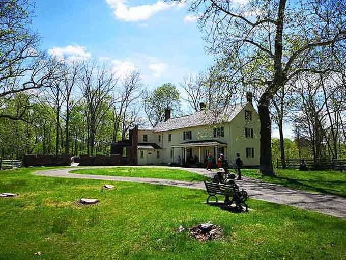This cheerful yellow farmhouse at Historic Allaire Village looks like it's been patiently waiting to tell you its story.