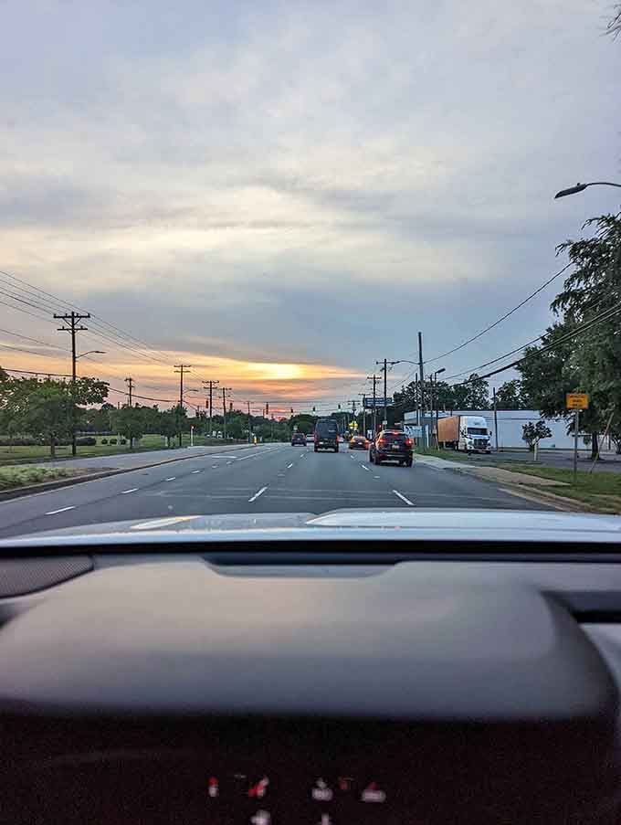 Cary's wide, well-lit roads stretch toward a cool winter horizon, reflecting the town's clean, organized, and quietly confident character.