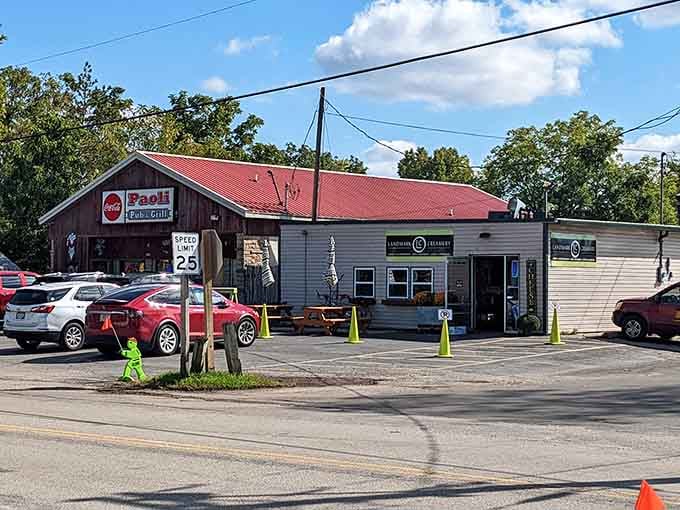 Paoli Pub and Grill shares a sunny parking lot with Landmark Creamery, making this tiny village a two-stop destination worth every mile.