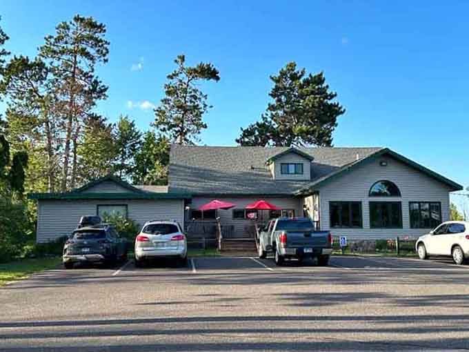 Tall pines, red patio umbrellas, and a full parking lot: The Ranch in Hayward is clearly doing something right, and the Northwoods crowd has noticed.