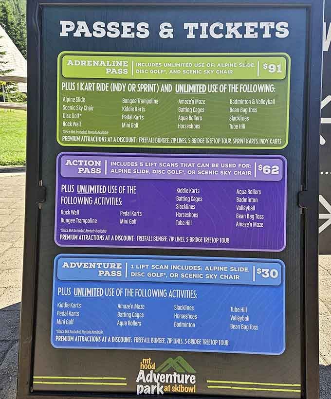Various passes offer unlimited rides, which is dangerous knowledge for the competitive types among us.