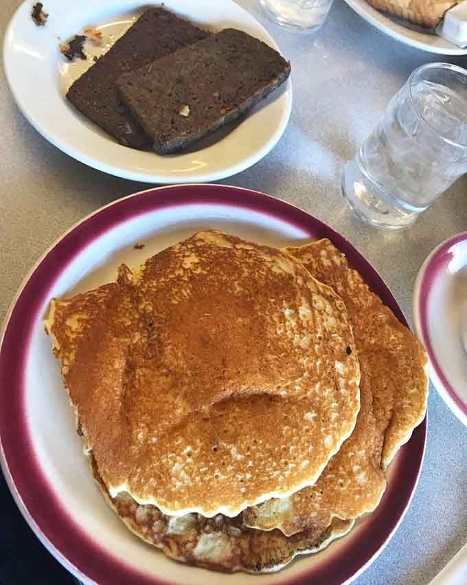 Griddle cakes this golden and this generously sized remind you that some pleasures in life never need improving.