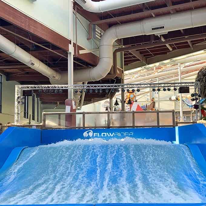The FlowRider surf simulator: where Pennsylvania landlocked dreamers finally get their wave-riding moment. No ocean required.