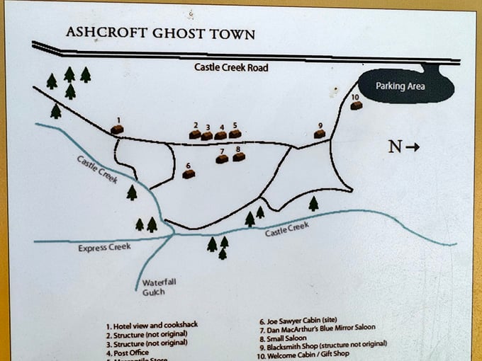 This map shows you exactly where everything stood when Ashcroft was buzzing with 2,500 hopeful souls chasing fortune.
