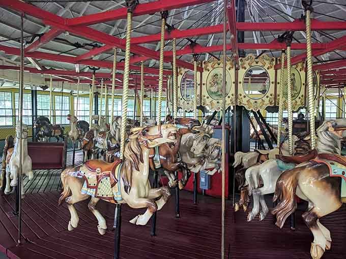 These hand-carved carousel horses have been spinning in Binghamton's parks for over a century, still free to ride.