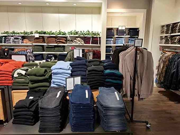 Neatly folded sweaters and stacked denim as far as the eye can see. This is what hope looks like.