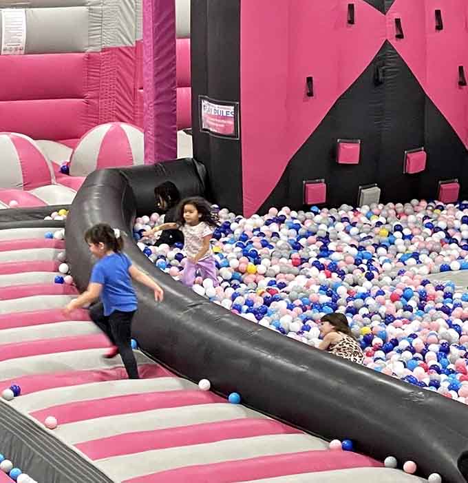 Dive in, literally. The ball pit at Catapult is the kind of colorful chaos kids dream about.
