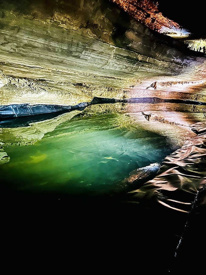 The Lake of the Caverns reflects the ceiling above, doubling the magic in one stunning view.