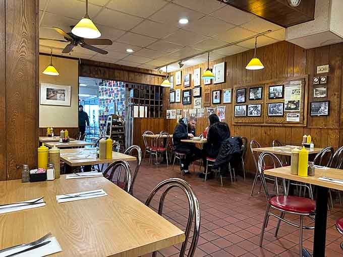 Wood-paneled walls covered in framed photographs, this room holds decades of St. Paul memories and a whole lot of good meals.