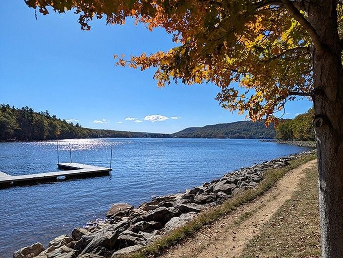 A dock, blue water, and hills that go on forever. Maryland really has been holding out on you.