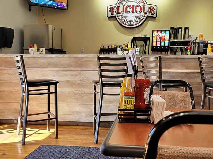 The counter at Elicious is where the real action happens, grab a stool and enjoy the show.