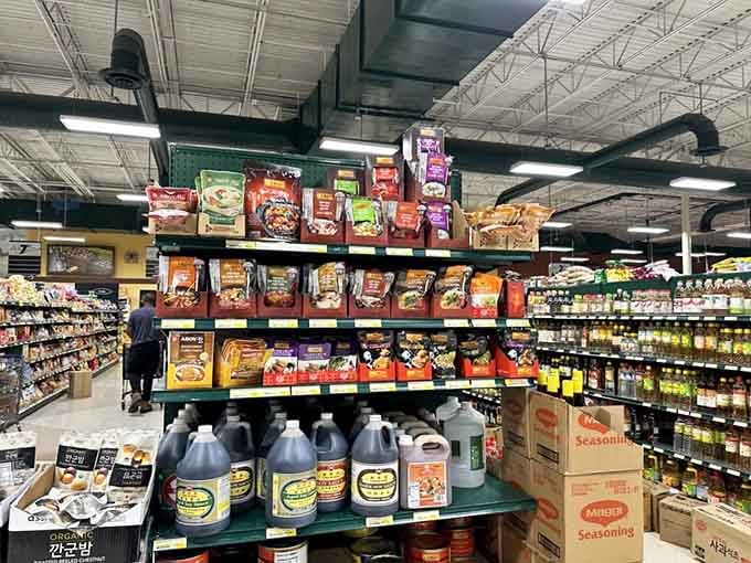 Sauces, seasonings, and pantry staples from across the globe. Every shelf here tells a different culinary story.