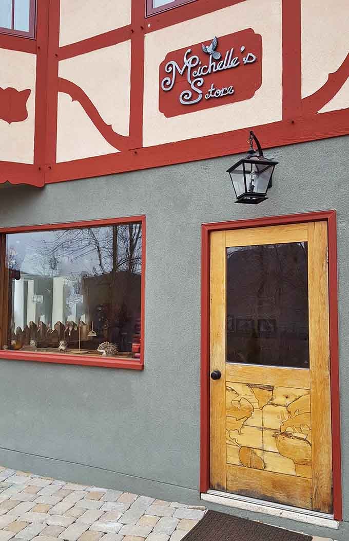 Michelle's Store sits right in the courtyard, because every good European village needs a charming shop to wander into.