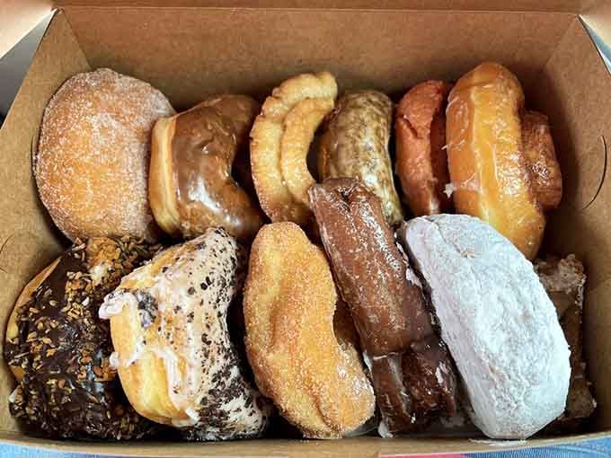 A dozen Greenbush donuts packed into a box is the most satisfying sight a Saturday morning has ever produced.