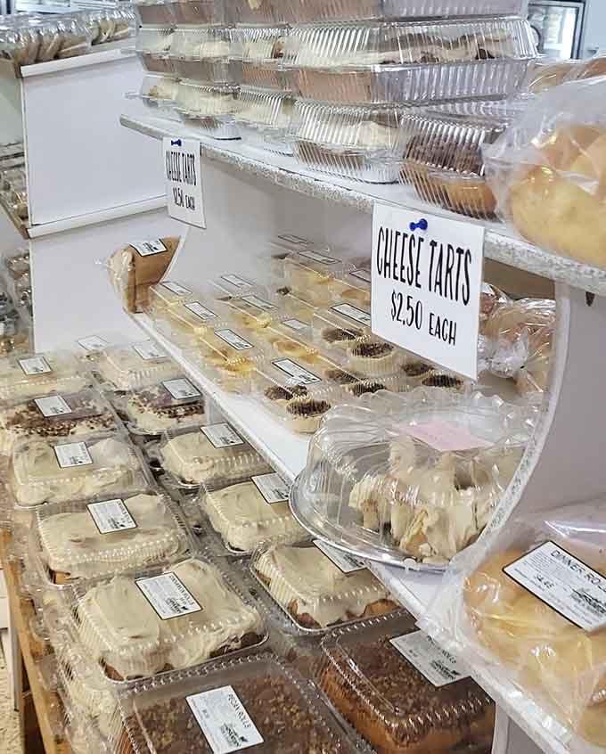 Shelf after shelf of cheese tarts and frosted bars &mdash; this bakery case has more layers than your favorite Sunday afternoon movie.