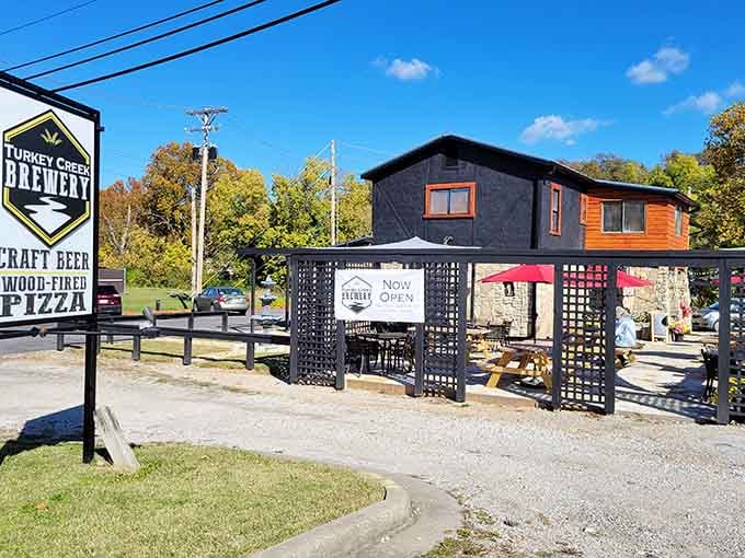 Turkey Creek Brewery pairs craft beer with wood-fired pizza and an outdoor patio that practically begs you to stay longer.