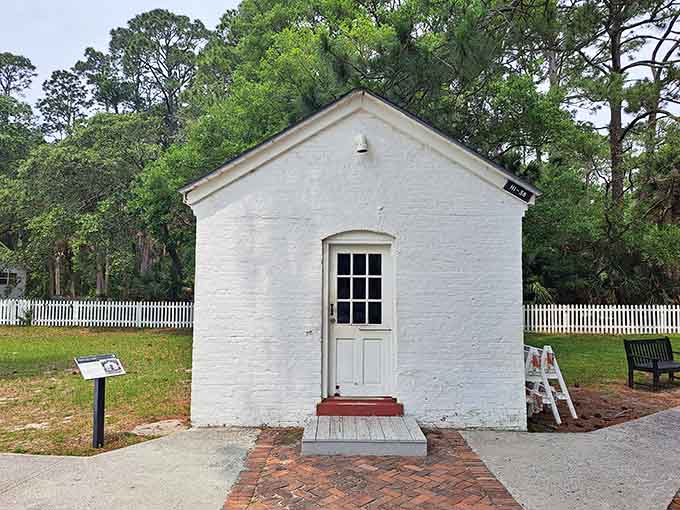 This small outbuilding near the lighthouse once played a supporting role in keeping the light burning through every storm.