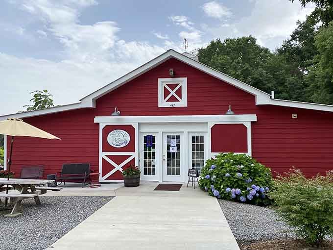 Twisted Vine Winery looks like the kind of red barn that makes you want to stay all afternoon.