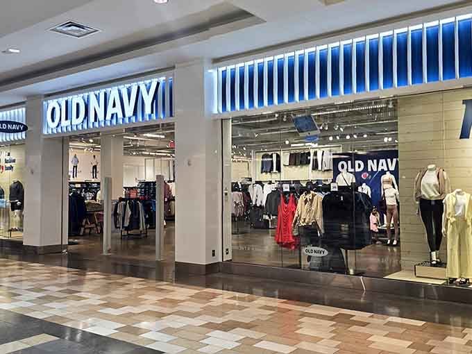 Old Navy's bright, welcoming storefront is just one of over 200 shops waiting to tempt your credit card.
