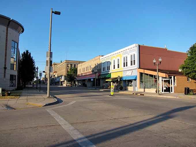 Classic downtown architecture houses local shops where personality beats corporate sameness every single time.
