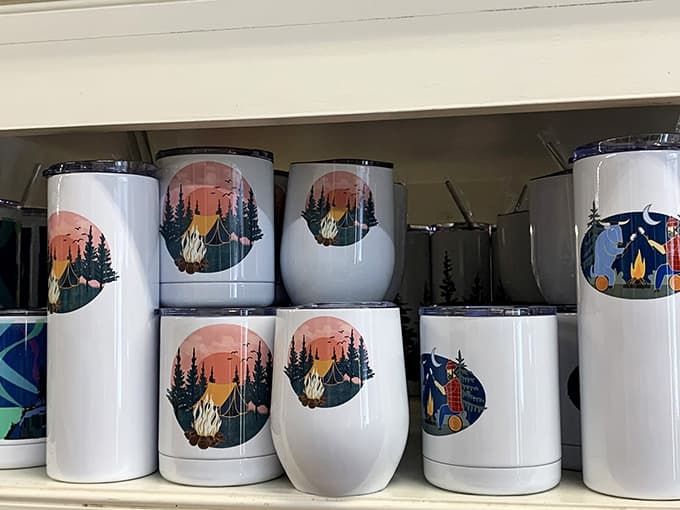 Campfire-themed insulated tumblers that practically beg you to fill them up and head straight to the river.