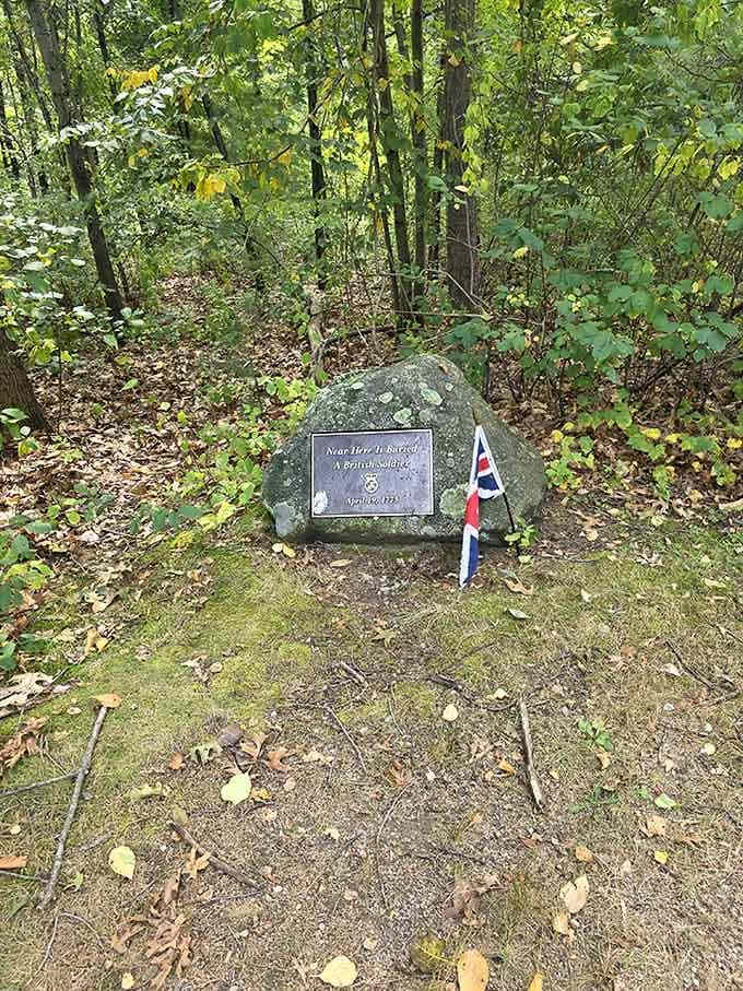 Simple gravestones mark where British soldiers fell, reminding visitors that history's heroes and casualties were all human.