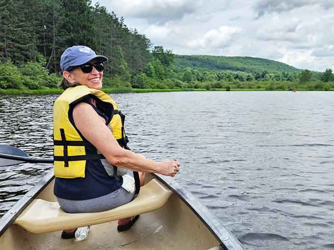 Paddling these calm waters beats any gym membership for both exercise and mental health benefits combined.