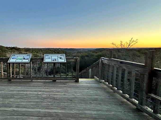 That sunset from the upper viewing deck isn't just pretty. It's the opening act before the real show begins.