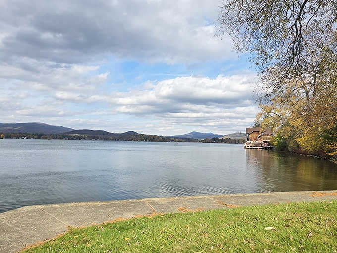 Wide open water, rolling hills, and a rustic boathouse tucked into the corner. Pontoosuc Lake delivers scenery in every single direction.