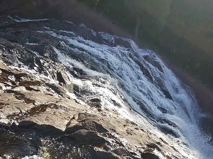 Water finds every crack and crevice in the ancient rock, like nature showing off its best work.