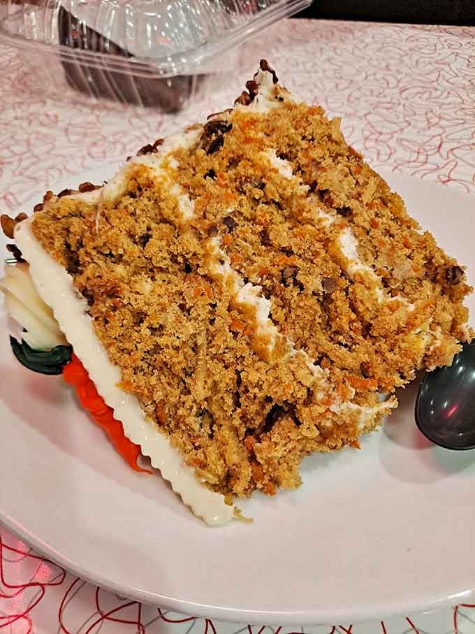 A carrot cake slice this generous and fluffy is basically a vegetable, and nobody can tell you otherwise.