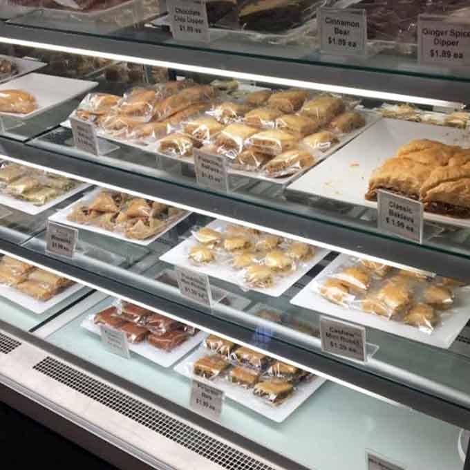 Pastry cases filled with Middle Eastern sweets that make your local bakery's offerings look downright pedestrian by comparison.